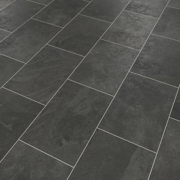 Karndean Knight Tile Black Riven Slate Luxury Vinyl Flooring (LVT ...