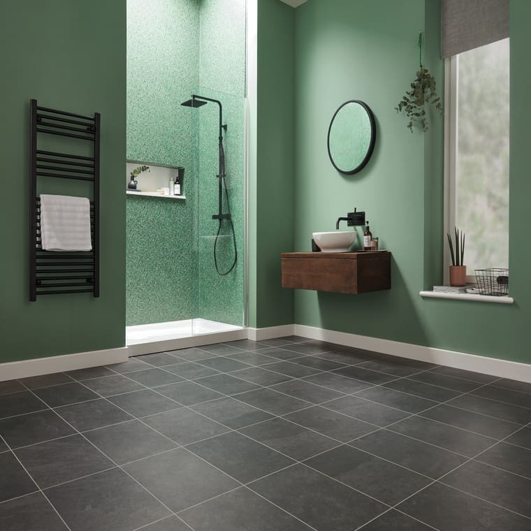 Karndean Knight Tile Black Riven Slate Luxury Vinyl Flooring (LVT ...